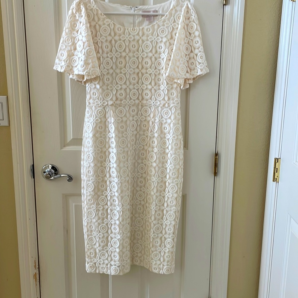 Gorgeous Rachel Parcell Ivory Lace Sheath Size S - Gem